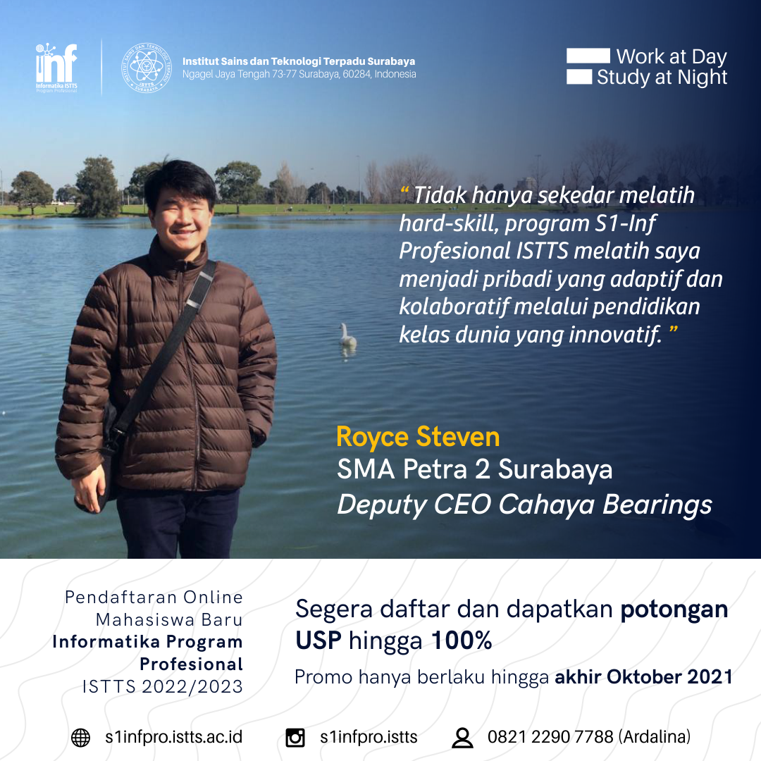 Mahasiswa CEO: Royce Steven - S1 Informatika Program Profesional Surabaya